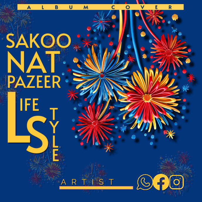 Blue Modern Typographic Album Cover Template | PosterMyWall