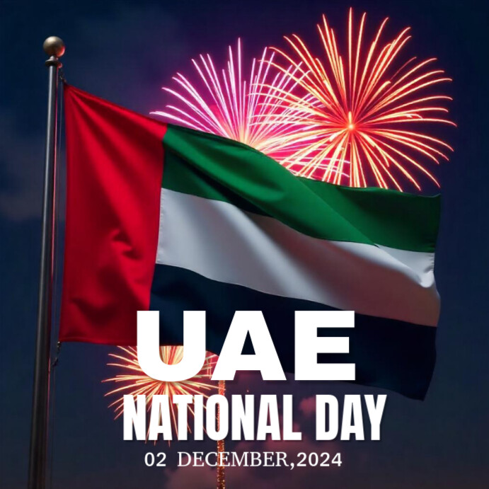Blue Modern UAE National Day Instagram Post 2024 Template | PosterMyWall