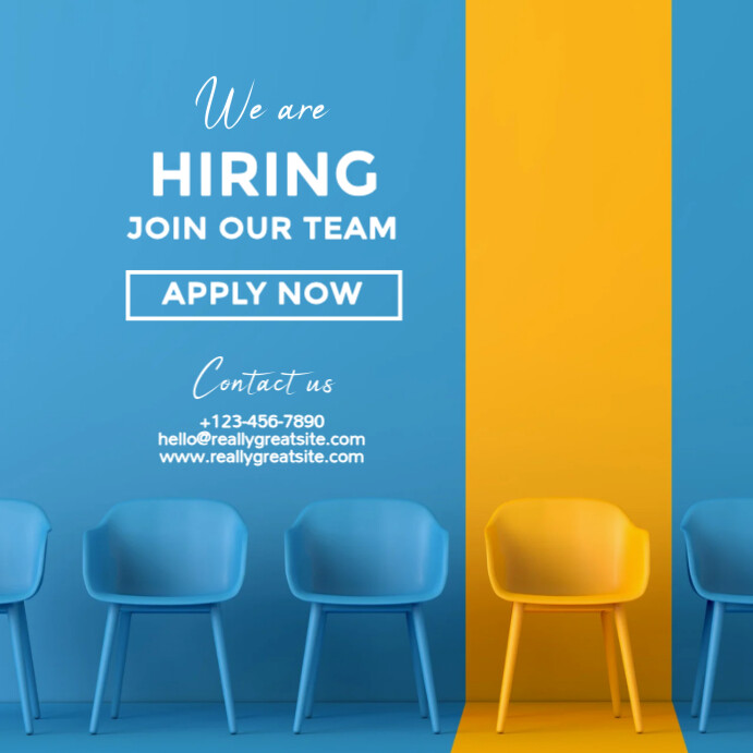 Blue Modern We Are Hiring Instagram Post Template | PosterMyWall
