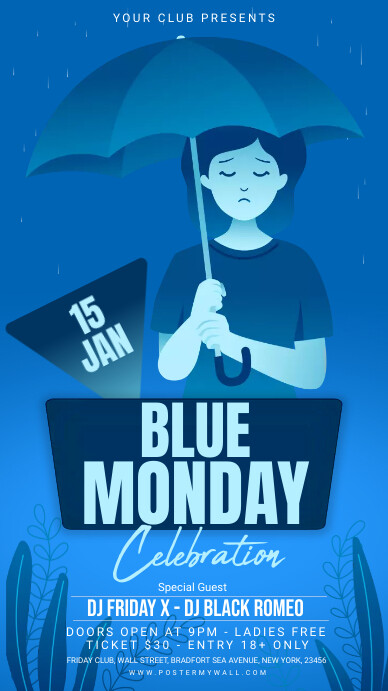 Blue Monday Template | PosterMyWall