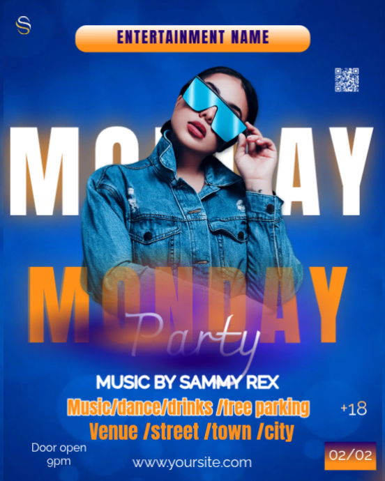 Blue Monday Party Instagram Portrait Template | PosterMyWall