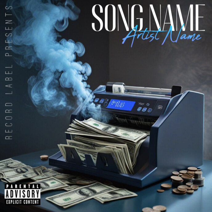 Blue Money Counter Cover Art Template | PosterMyWall