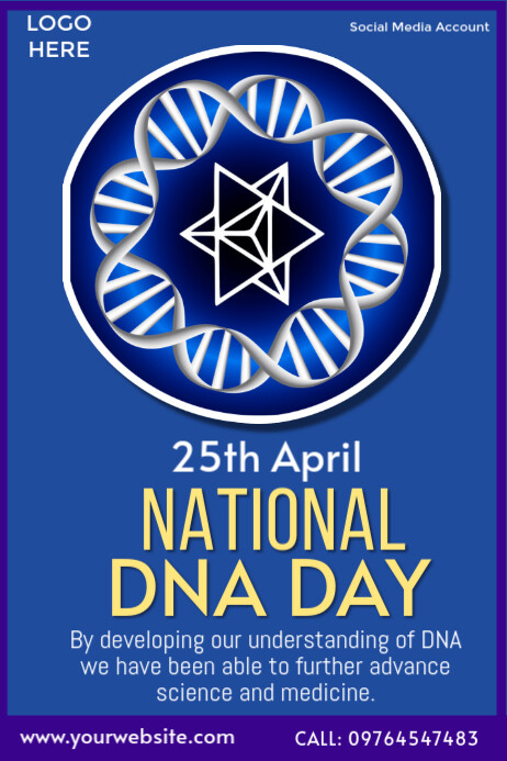 Blue National Dna Day Poster Template | PosterMyWall