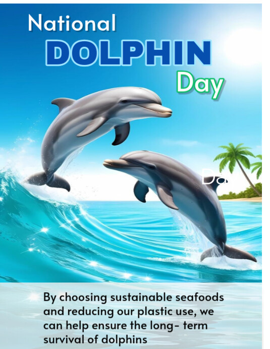 Plantilla de Blue National Dolphin Day Awareness Flyer (us Letter ...