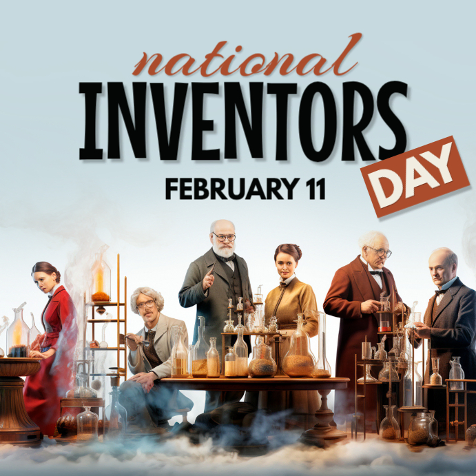 Blue National Inventors Day Instagram Post Template | PosterMyWall