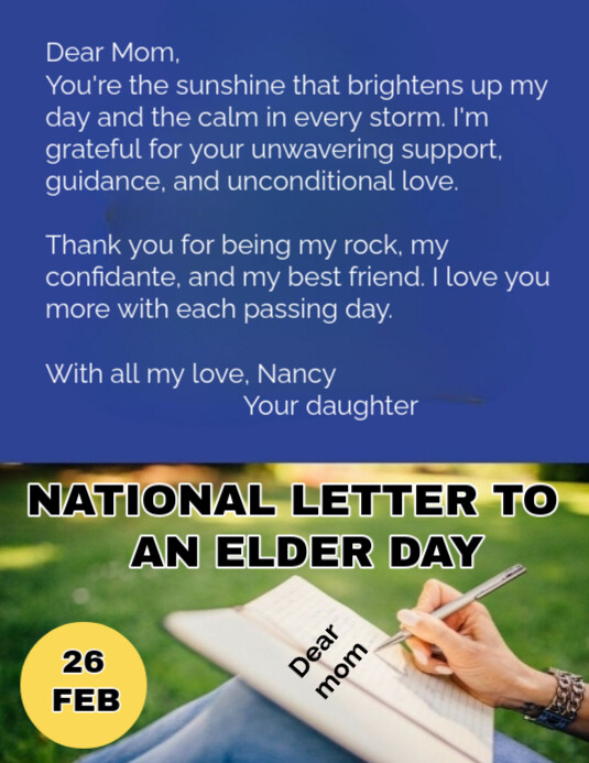 Copy of Blue National Letter To An Elder Day Design Flyer (us Letter ...