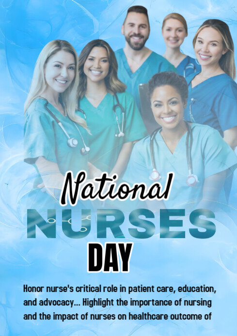 Copy of Blue National Nurses Day Flyer A4 | PosterMyWall