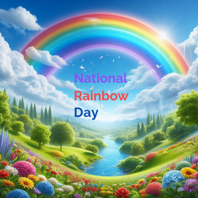Blue National Rainbow Day Instagram Post Template | PosterMyWall