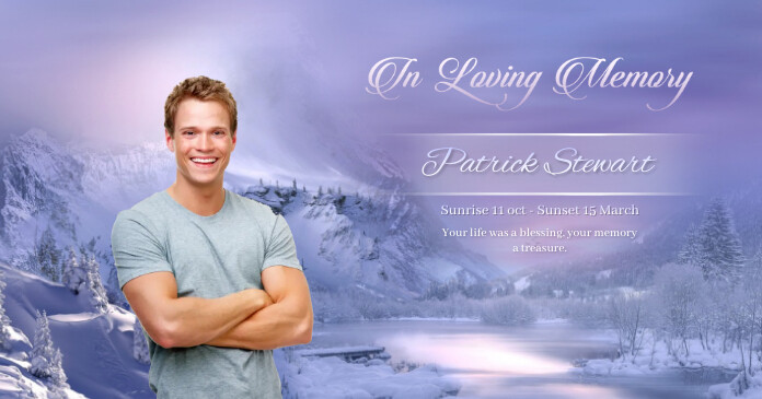 Blue nature Funeral Facebook Shared Image Template | PosterMyWall