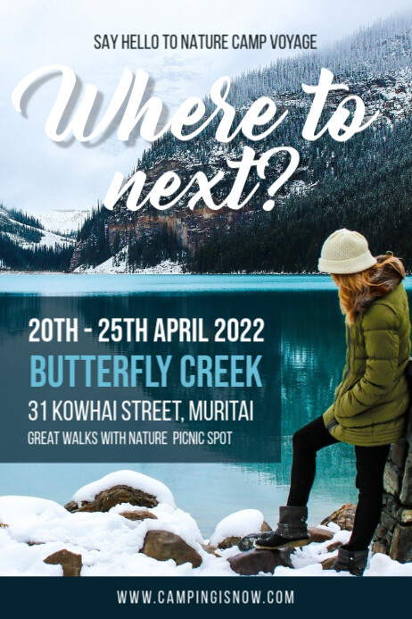 Blue nature travel poster template | PosterMyWall