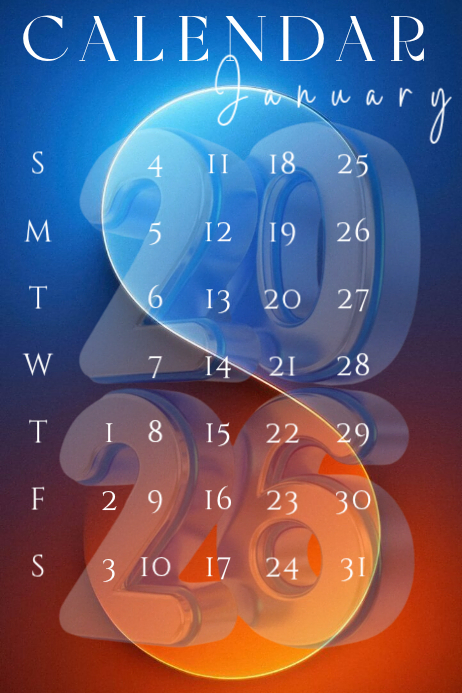 Blue Neon A Fresh Star January 2026, New Year, New Chapter Poster ...