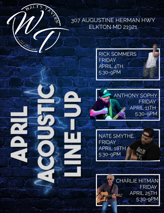 BLUE Neon Acoustic Flyer (us Letter) Template | PosterMyWall