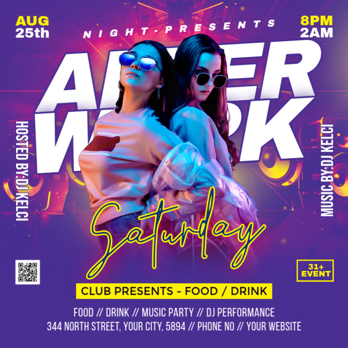 After Work Party Instagram Ad Template | PosterMyWall