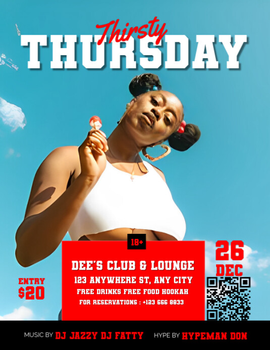 Copy of Blue Neon Blue Background Gradient Thirsty Thursday Flyer (us ...