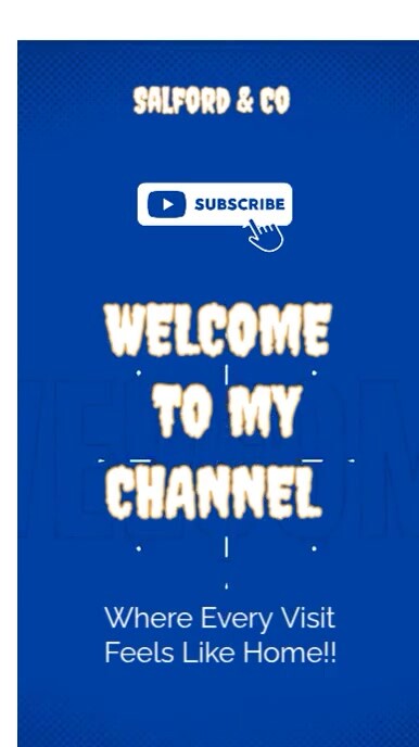 Plantilla de Blue Neon Blue Welcome To My Channel Intro Screen Template ...
