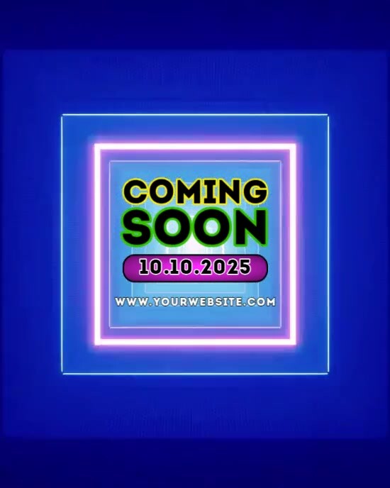 Modèle Blue Neon Coming Soon Instagram Portrait | PosterMyWall