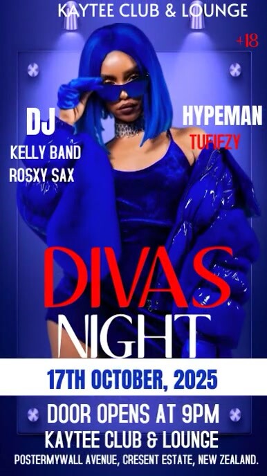 Plantilla de Blue Neon Divas Night Party Flyer Instagram S | PosterMyWall