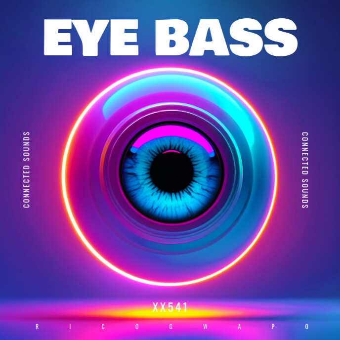 Copy of Blue Neon Eye Bass Album Cover | PosterMyWall