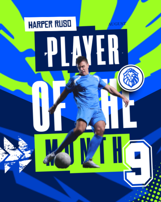 Copy of Blue Neon Green Player Of The Month Sport Football Instagram ...