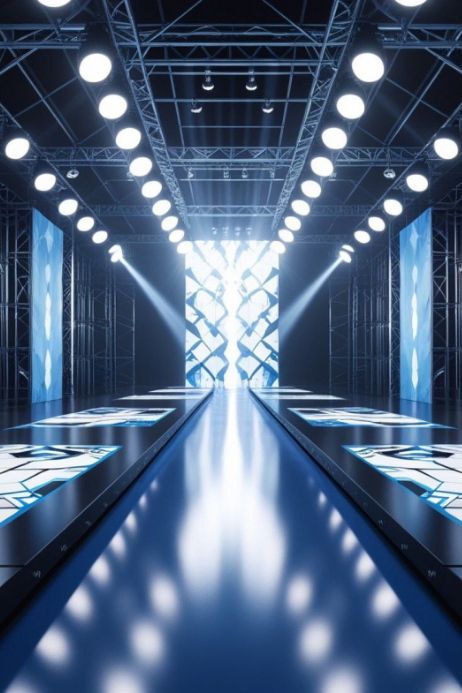 Blue Neon Grid Futuristic Background Template | PosterMyWall