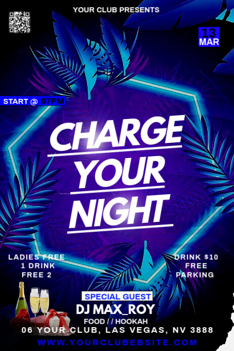 Copy of Blue Neon Party Poster | PosterMyWall