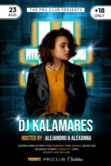 Blue Neon Party Video Template | PosterMyWall