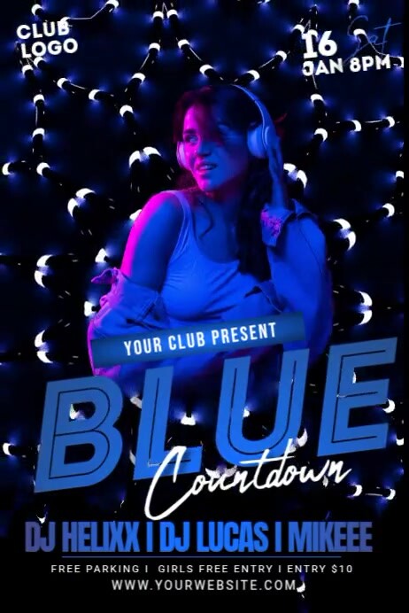 Blue Neon Party Video Template | PosterMyWall
