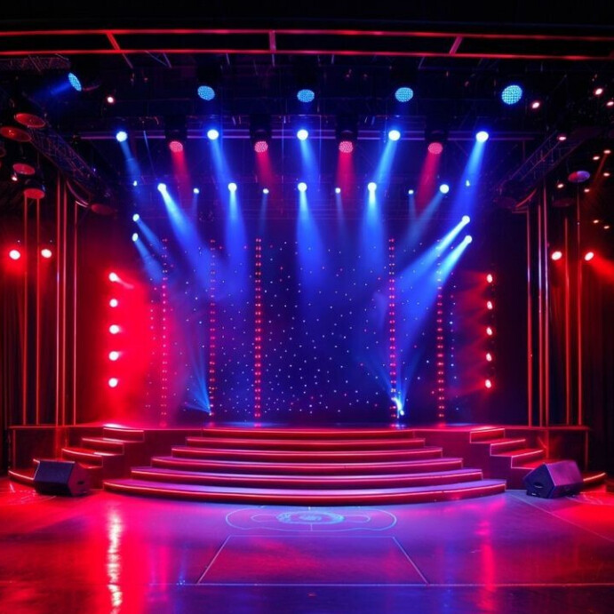 Blue Neon Red And Blue Stage Glow Instagram Post Template | PosterMyWall