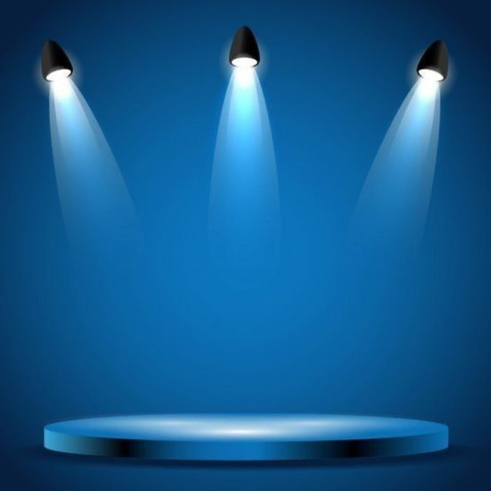 Blue Neon Spotlight Stage Podium Instagram Post Template | PosterMyWall