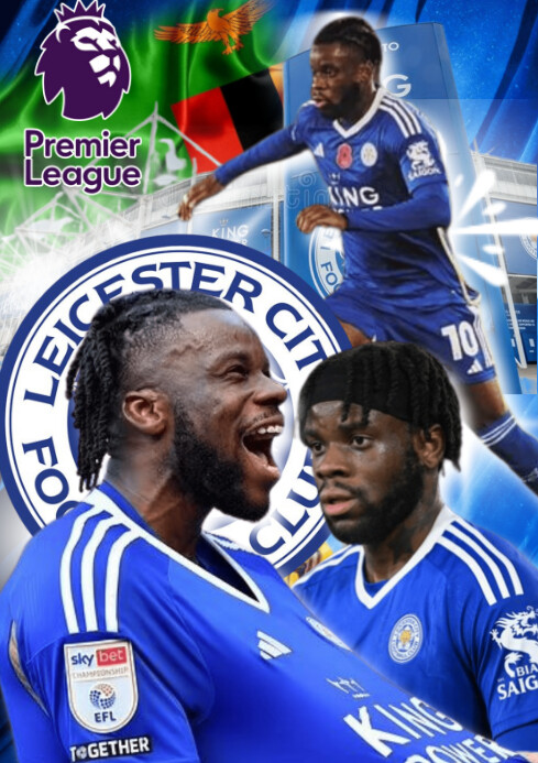 Copy of Blue Neon Stephy Mavididi Leicester City Football Player A4 ...