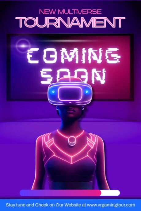 Blue Neon Tournament Coming Soon Poster Template | PosterMyWall