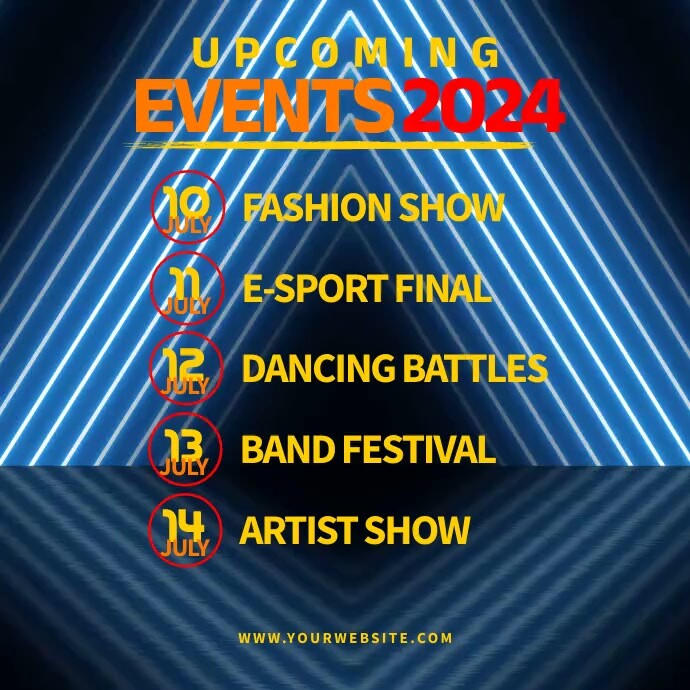Blue Neon Upcoming Events Pos Instagram Template | PosterMyWall