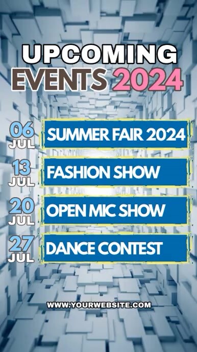 Blue Neon Upcoming Events Reel Instagram Template | PosterMyWall