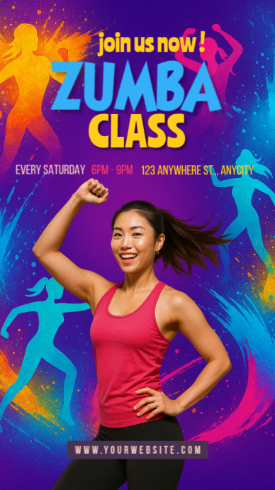 Plantilla de Blue Neon Zumba Classes Instagram Story | PosterMyWall