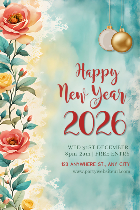 Blue New Year Pinterest Graphic Template | PosterMyWall