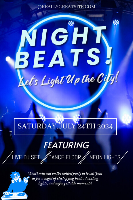 Blue Night Beats Poster Template | PosterMyWall
