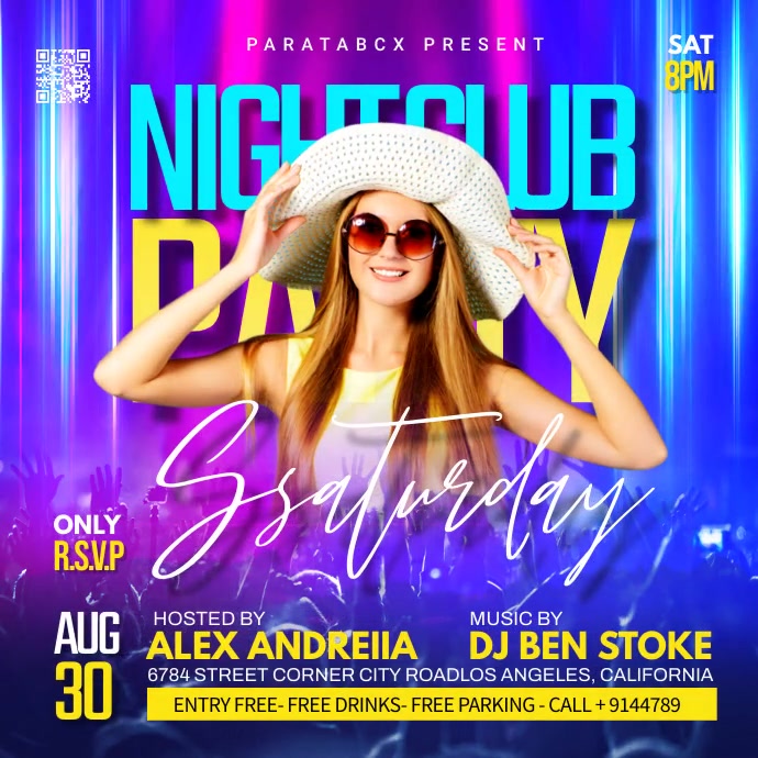 Copy of Blue night club party flyer | PosterMyWall