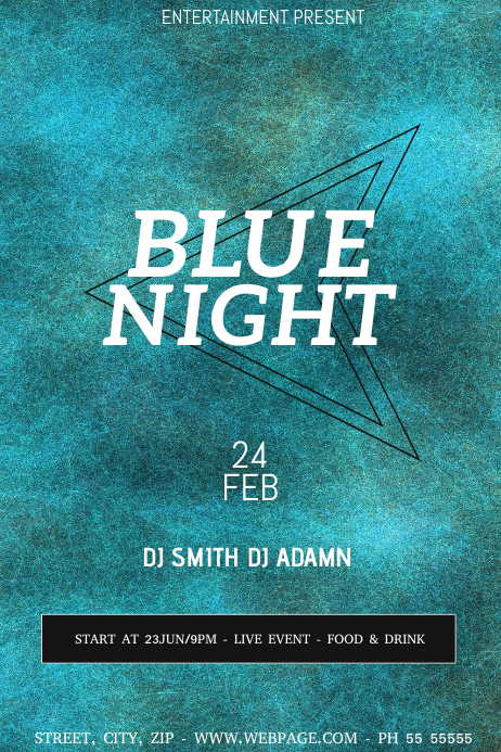 Blue night flyer template | PosterMyWall
