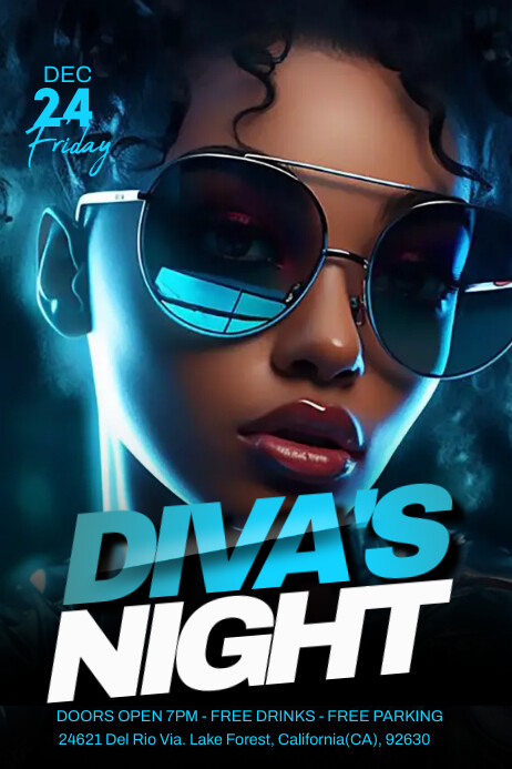 Blue Night Party Template | PosterMyWall