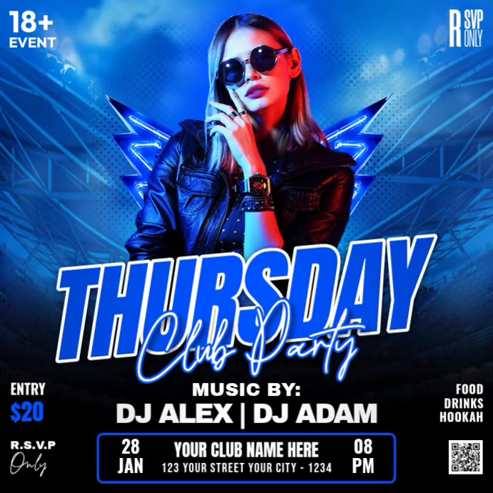 Blue Night Party Template | PosterMyWall