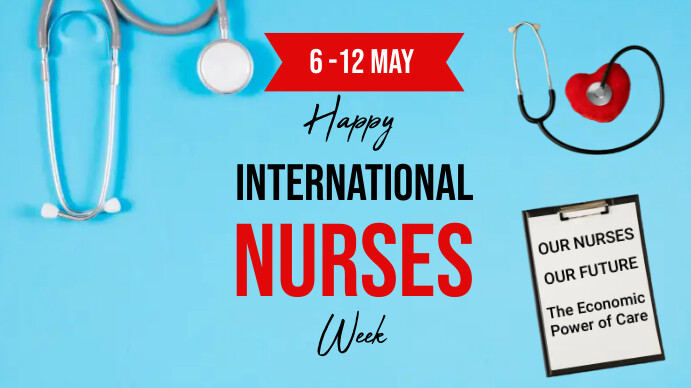 Blue Nurses Day Digital Display (16:9) Template | PosterMyWall