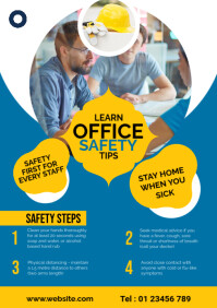 Blue Office Safety Work from Home Guidelines Template | PosterMyWall