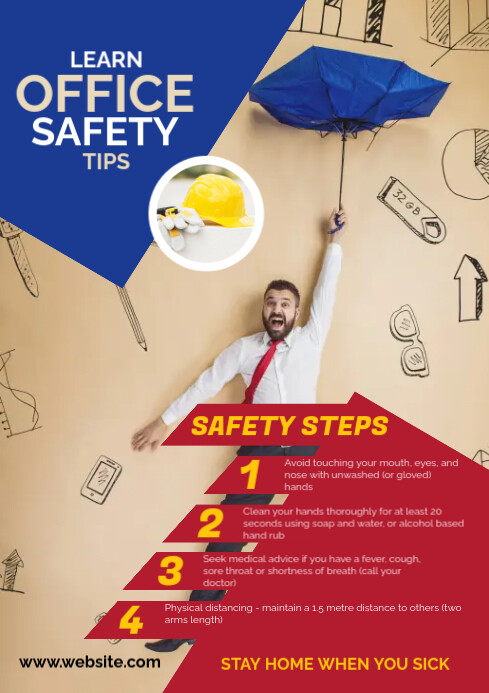 Copy of Blue Office Safety Work from Home Guidelines | PosterMyWall