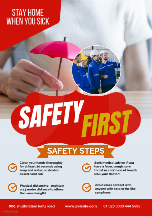 Blue Office Safety Work from Home Guidelines Template | PosterMyWall