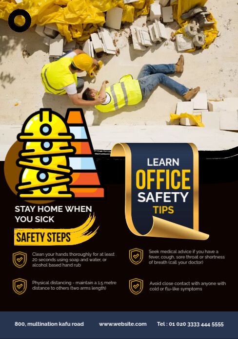 Blue Office Safety Work from Home Guidelines Template | PosterMyWall