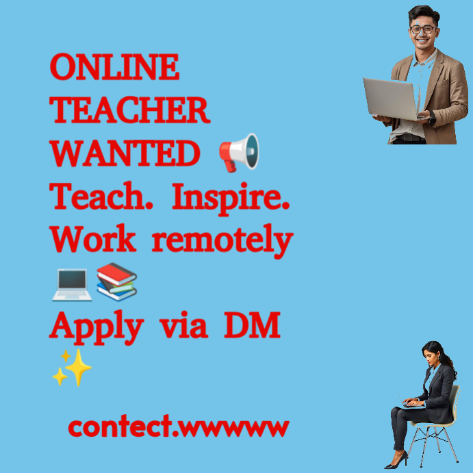 Plantilla de Blue Online Teaching Job Advertisement Instagram Post ...