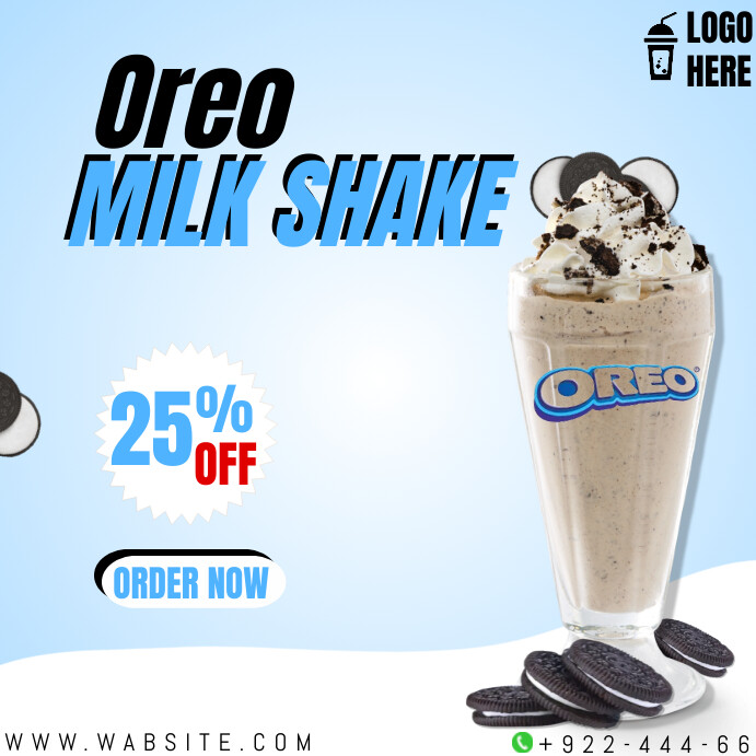 Plantilla de Blue Oreo Milk Shake Instagram Post | PosterMyWall