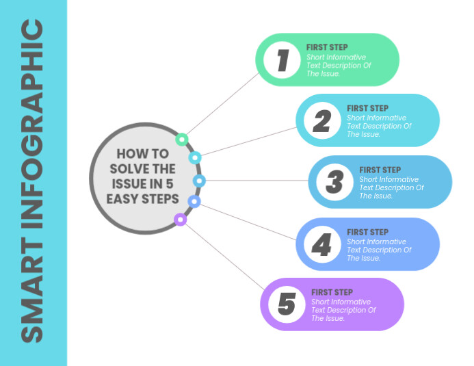 Copy of Blue Palette 5 steps Infographic Template Fly | PosterMyWall