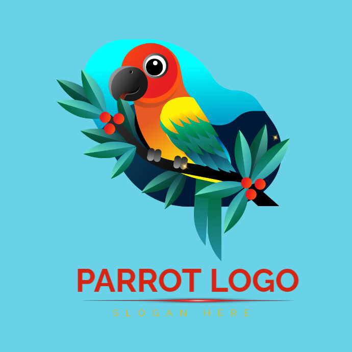 Blue Parrot Logo Logo Templat | PosterMyWall