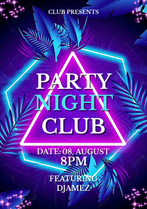 Copy of Blue Party Night Club Design Template A4 | PosterMyWall